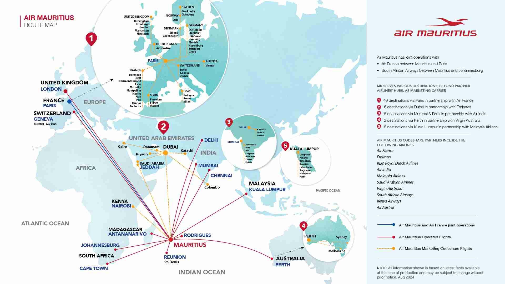 Our route network : Air Mauritius